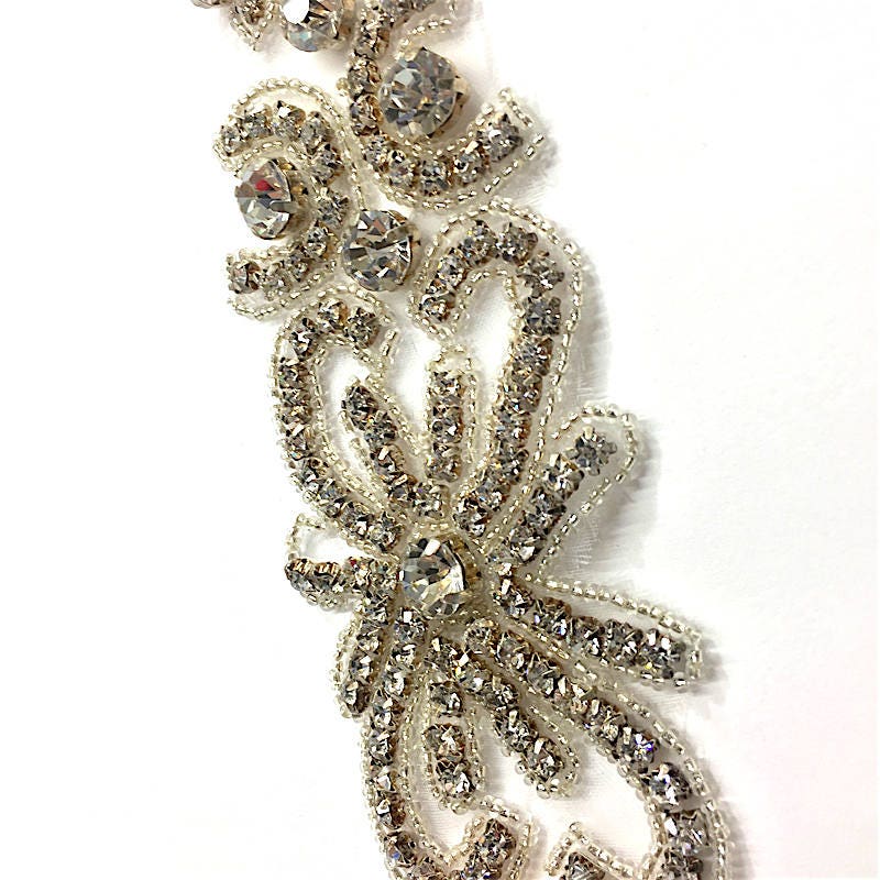 Crystal Beaded Rhinestone Trim Silver Perfect for Wedding - Etsy