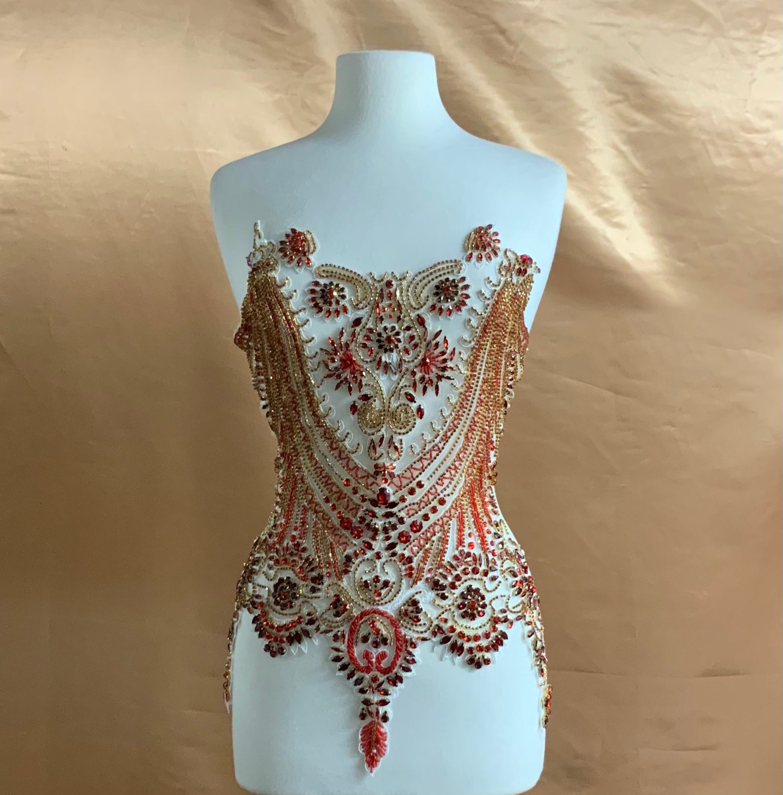 Designer Bodice Rhinestone Applique Beaded Weddingevening - Etsy