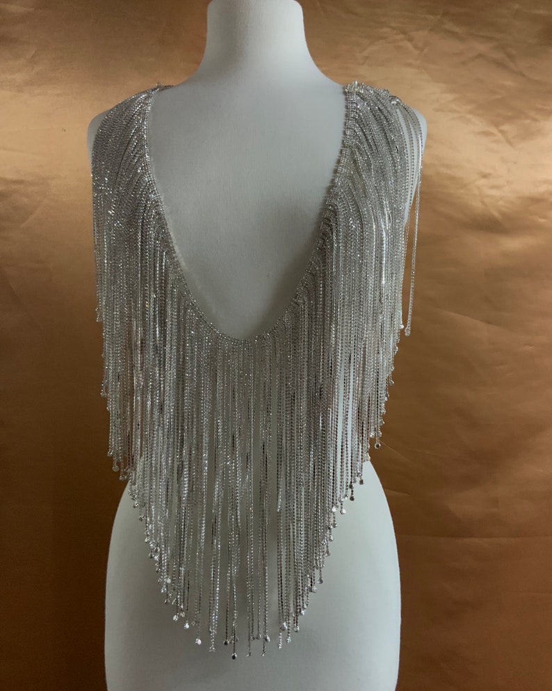 Rhinestone Fringe Chain/ Formal Gown Belt/ Rhinestone - Etsy
