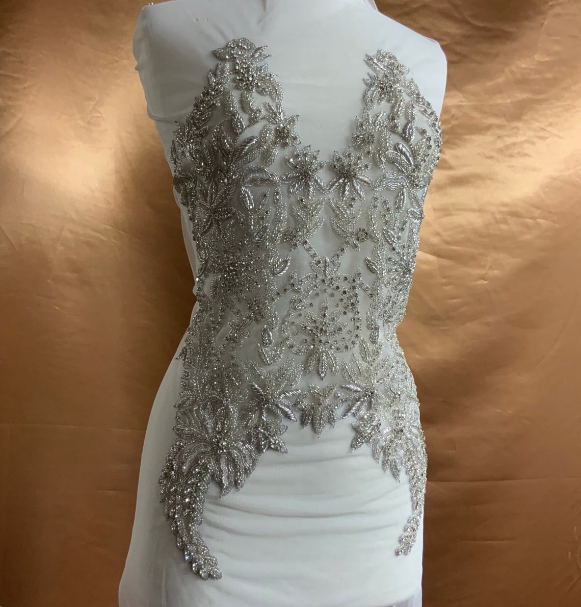 Designer Full Body Rhinestone Applique Beaded Wedding Dress | Etsy