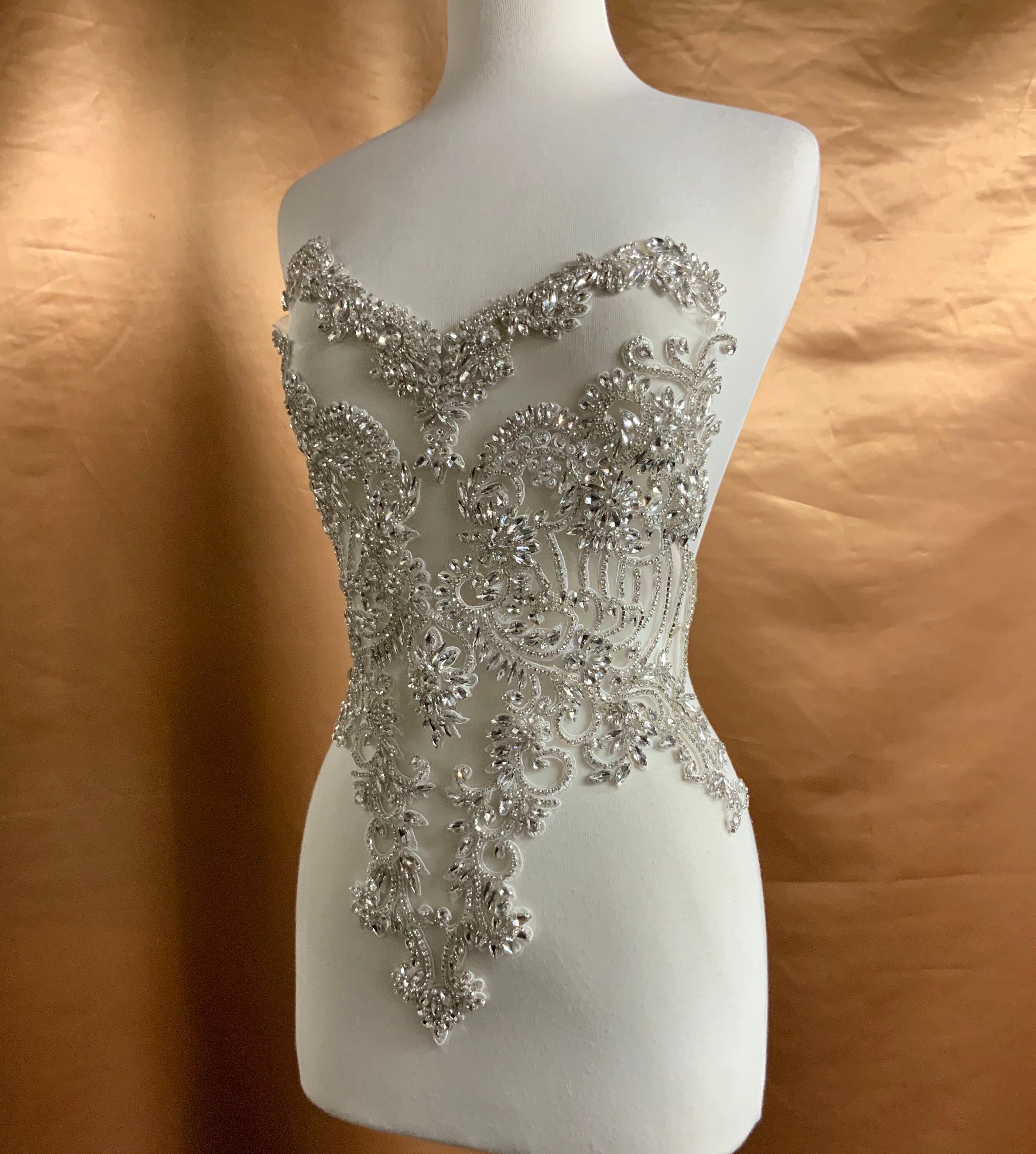 Designer Full Crystal body Rhinestone Applique Beaded | Etsy