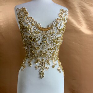 Designer Full Body Rhinestone Applique, Beaded Wedding Dress, Prom ...