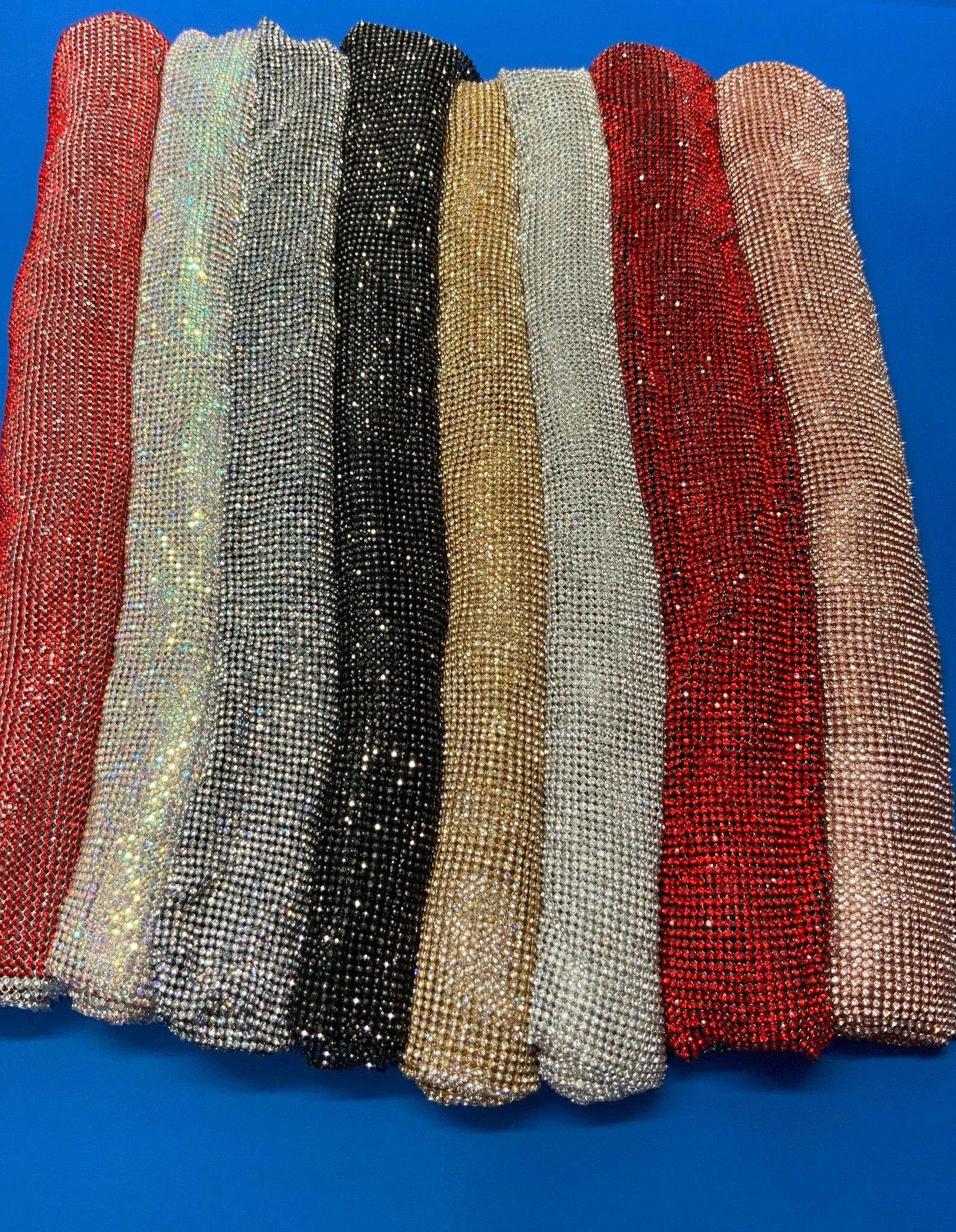 Rhinestone sheets / rhinestone fabric 45 inches long and 14 | Etsy