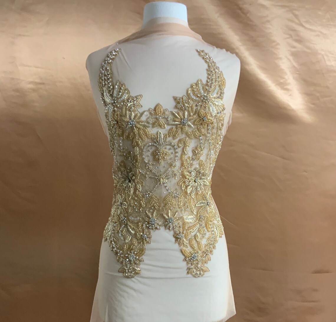 Designer Full Body Rhinestone Applique Beaded Wedding Dress | Etsy