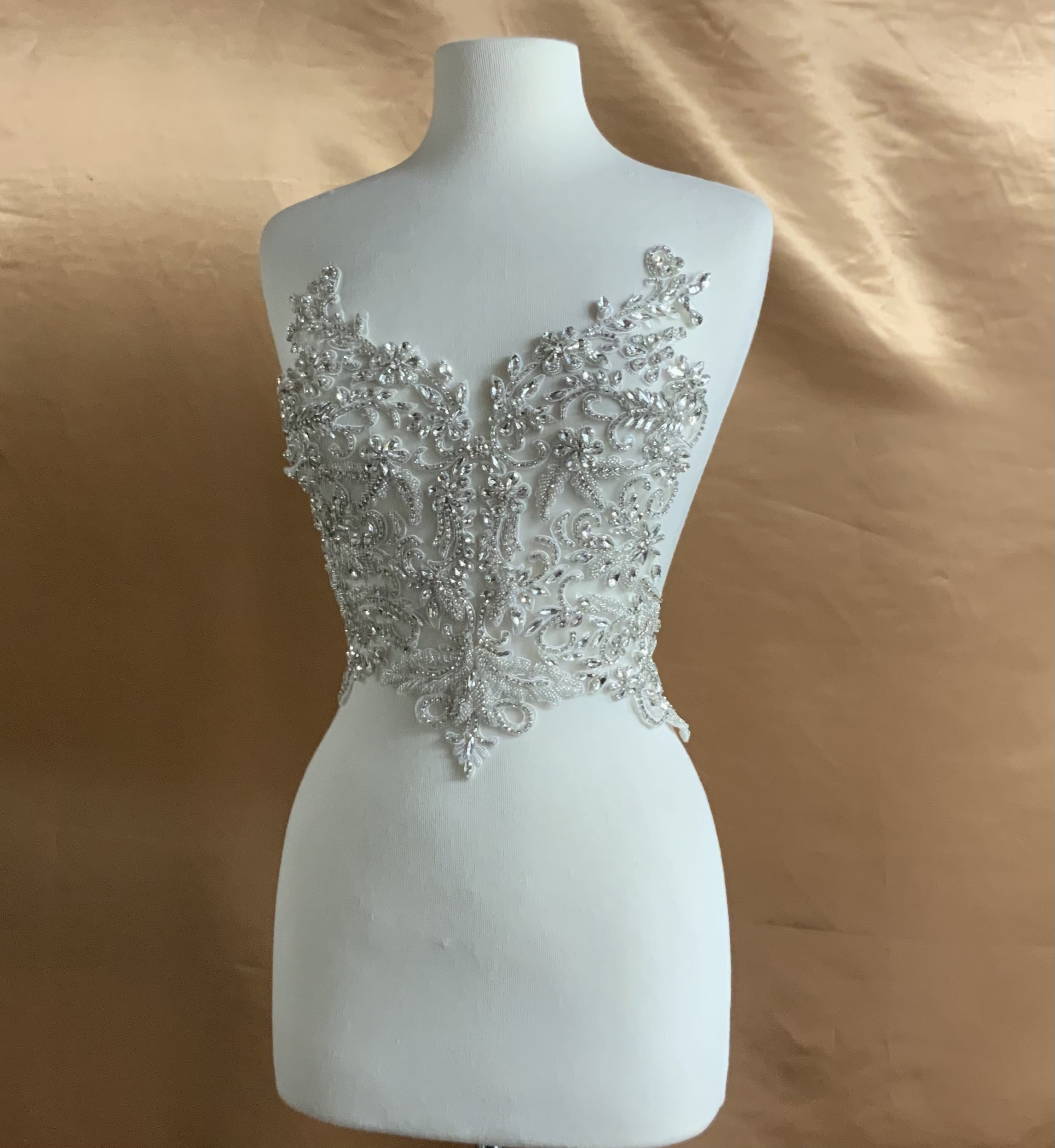 Designer Full Bodice Rhinestone Applique Beaded - Etsy