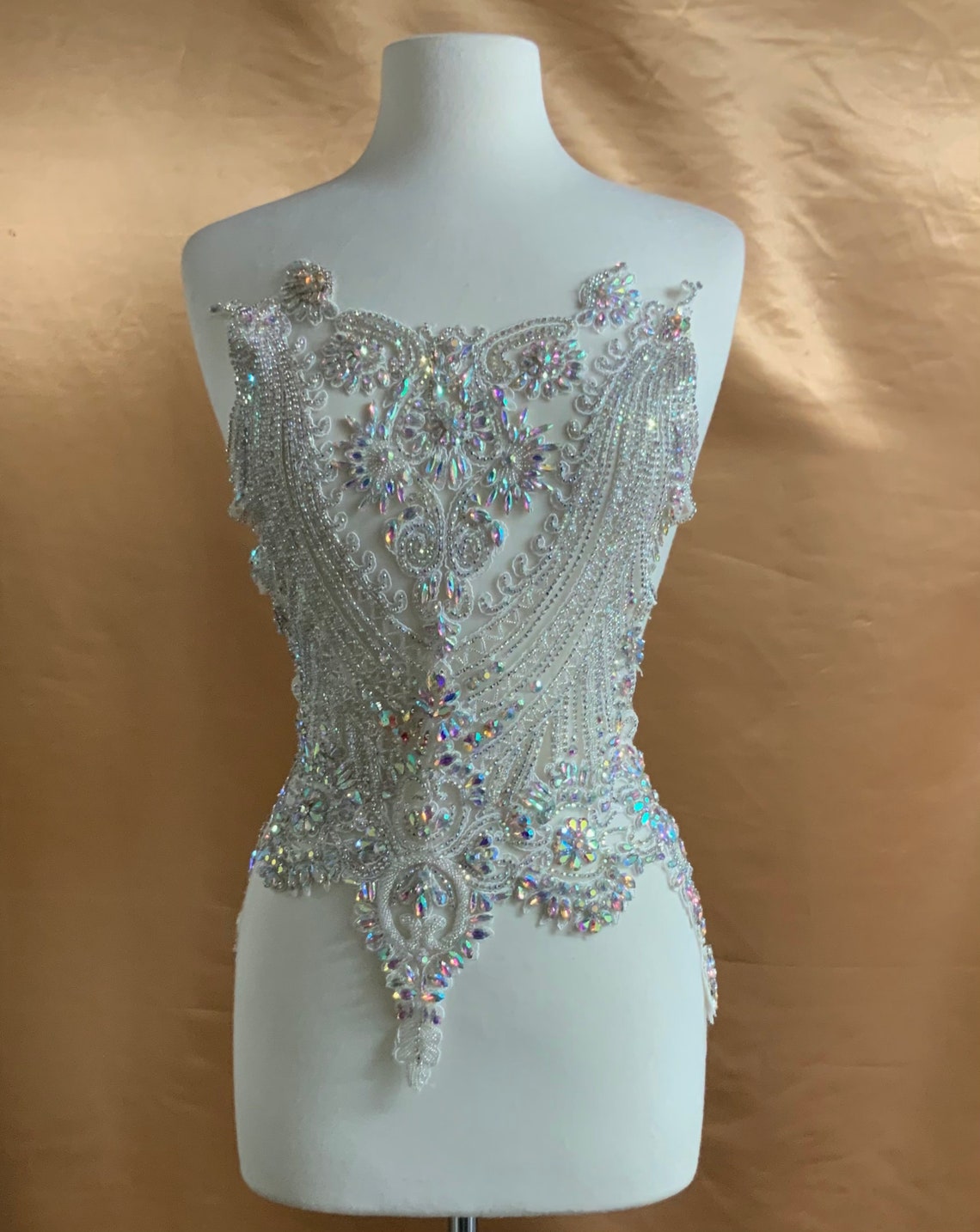Designer Bodice Rhinestone Applique Beaded Weddingevening - Etsy