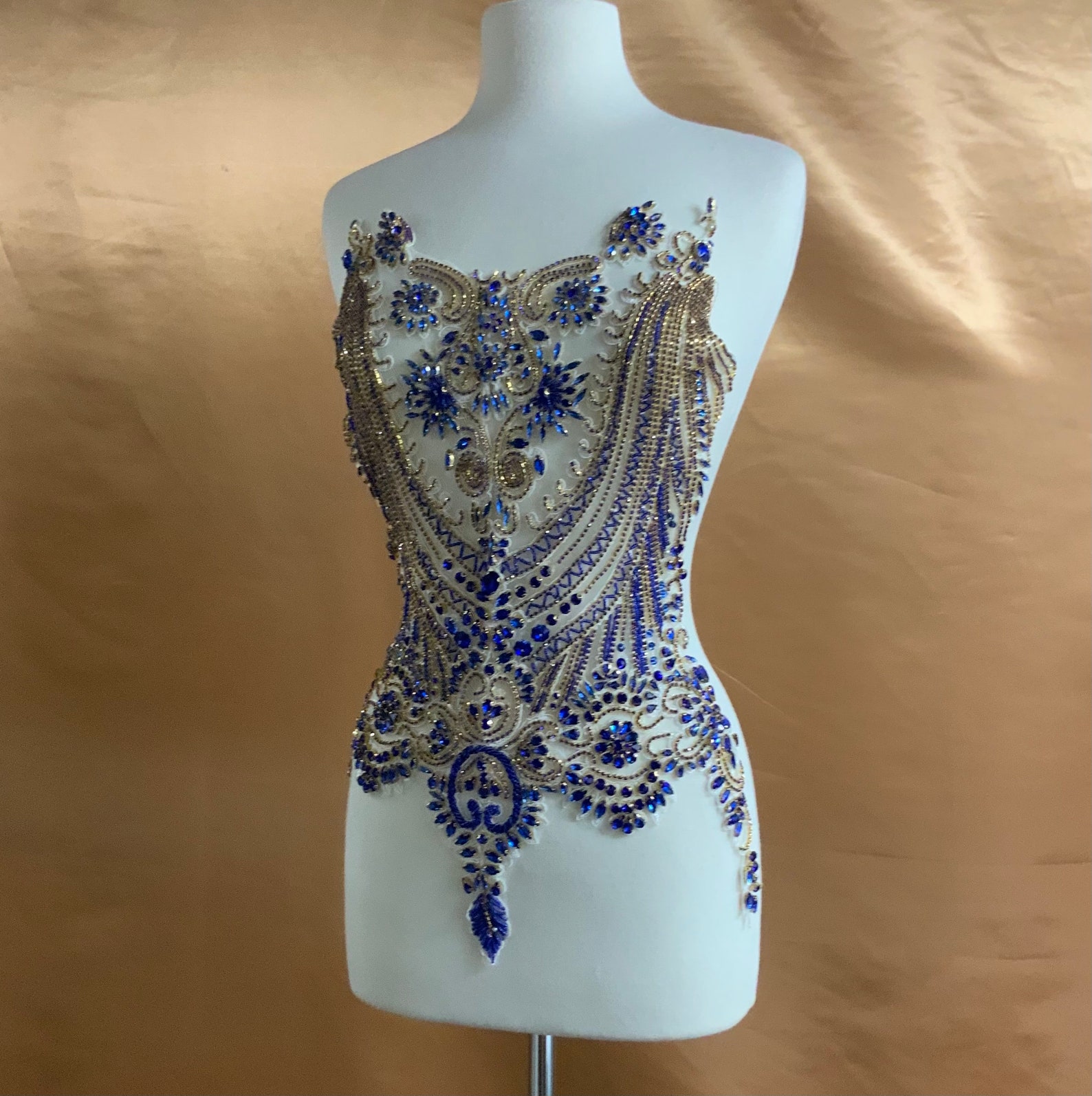 Designer Bodice Rhinestone Applique Beaded Weddingevening - Etsy