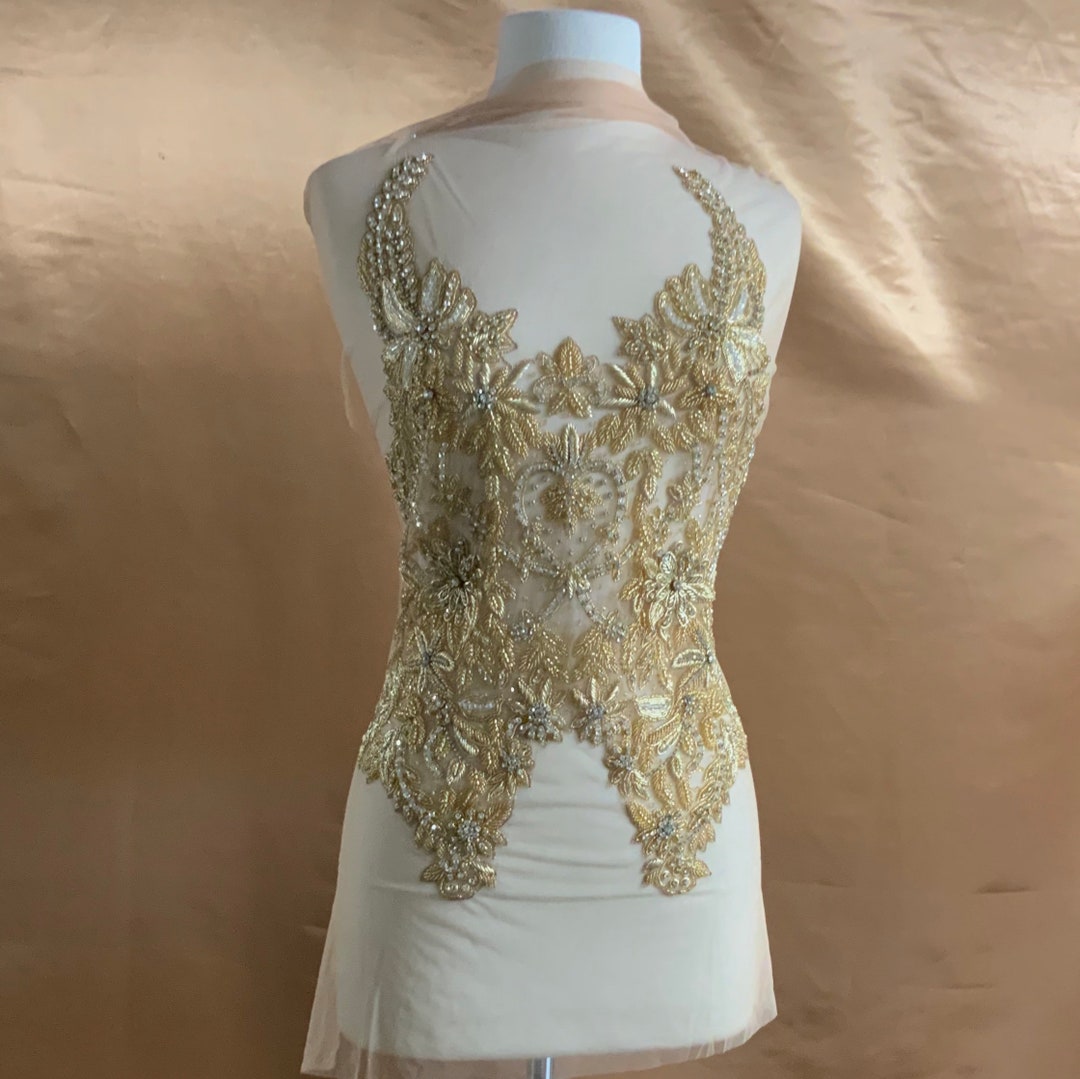 Designer Full Body Rhinestone Applique, Beaded Wedding Dress Applique ...