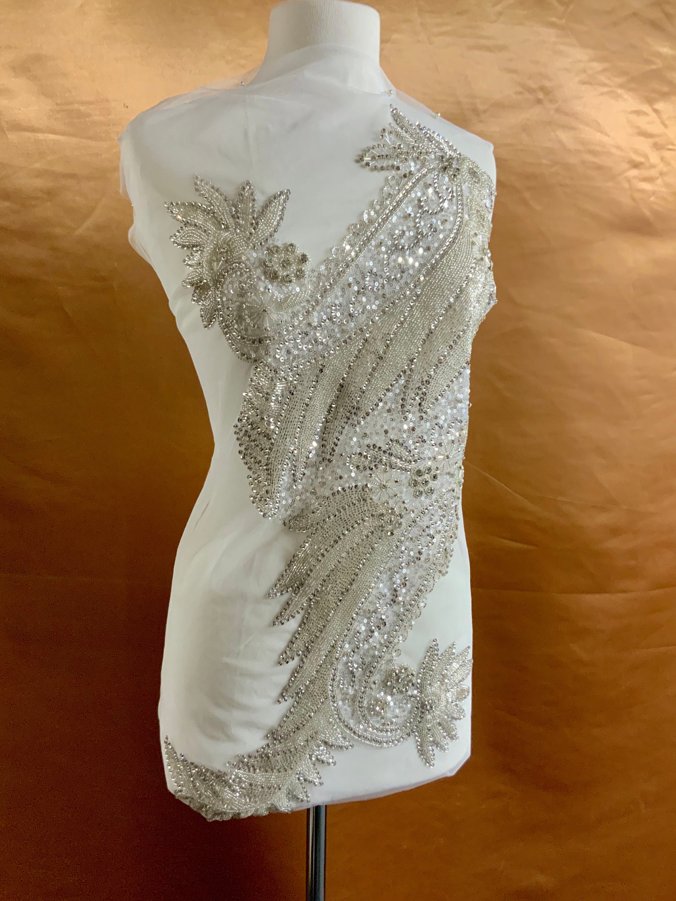 Designer Full Body Rhinestone Applique Beaded Wedding Dress - Etsy