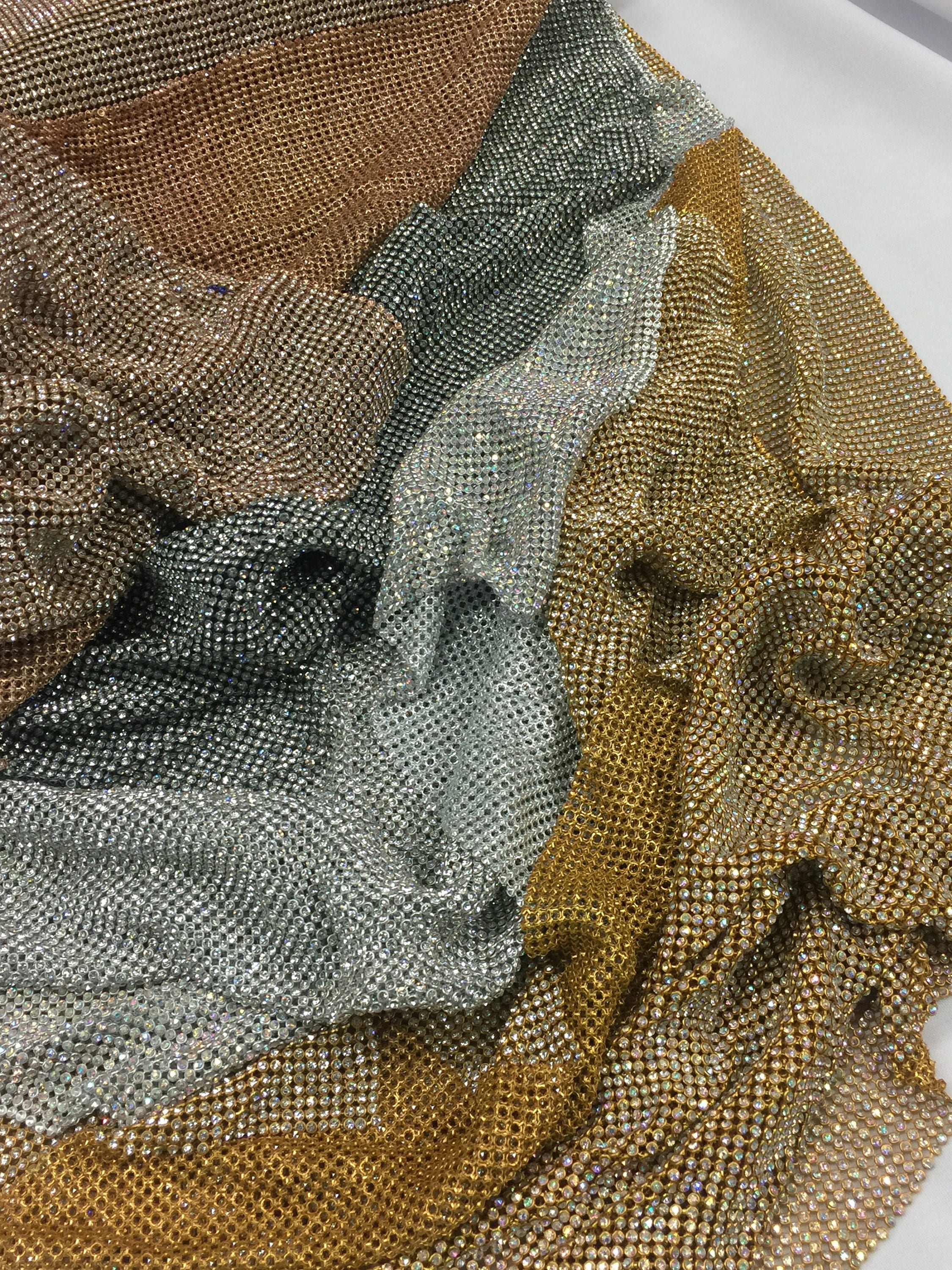 Rhinestone Sheets / Rhinestone Fabric , 45 Inches Long and 14 Inches ...