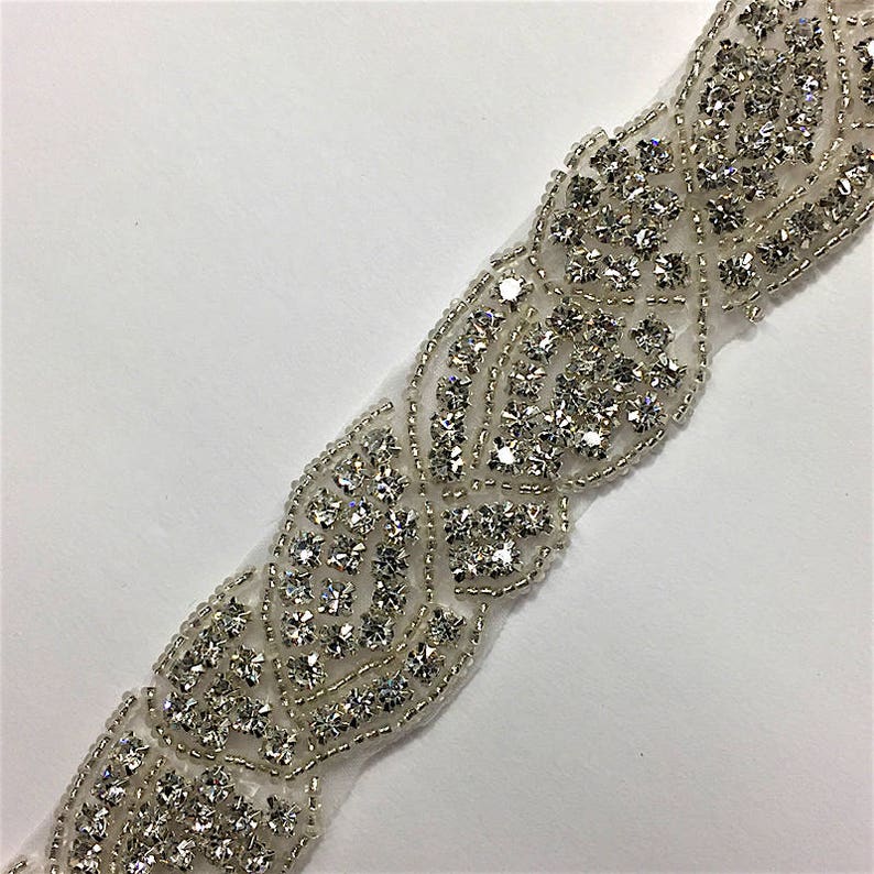 Crystal Beaded Rhinestone Trim Gold-Silver GY6034 its | Etsy