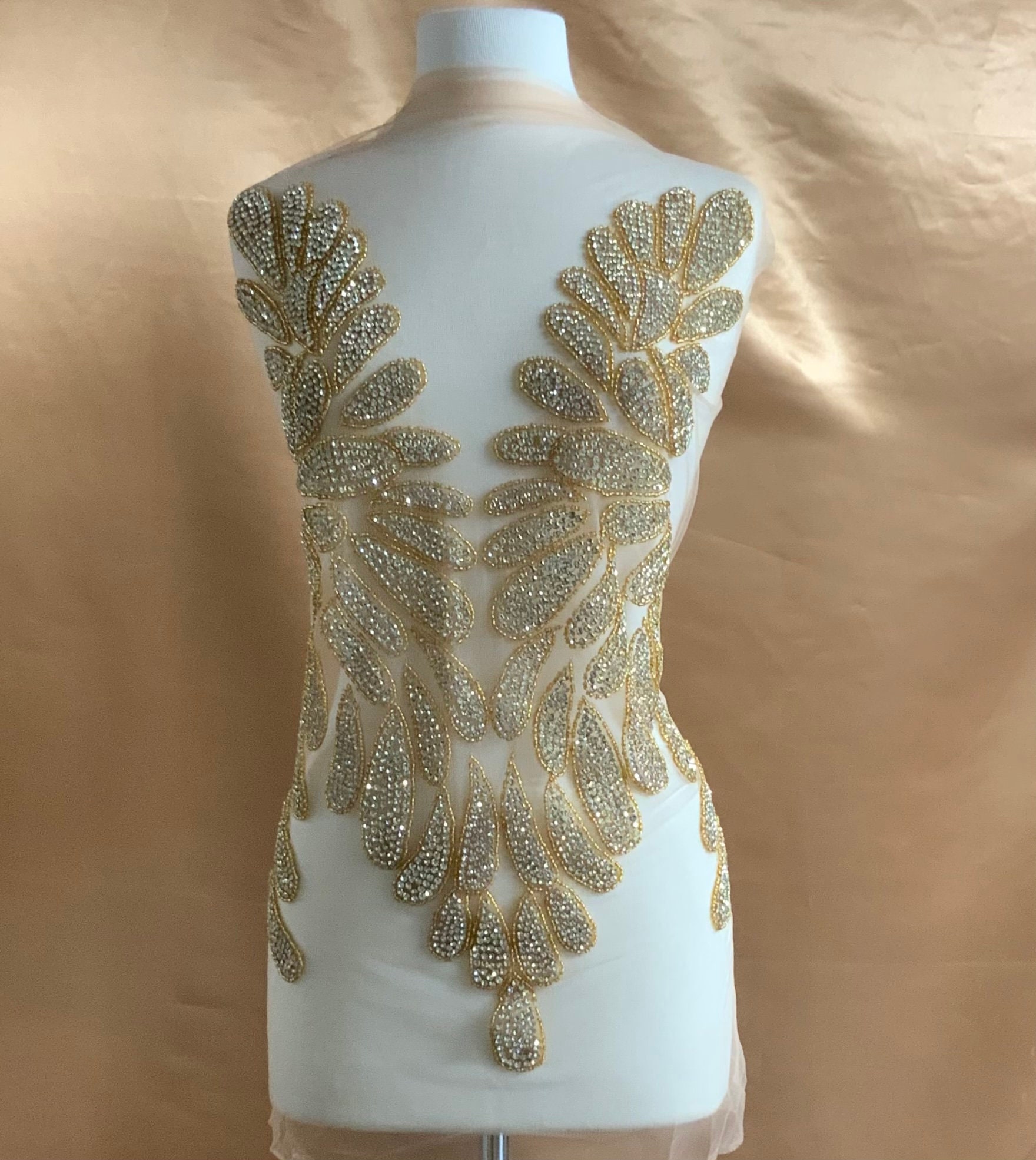 Rhinestone Applique, Beaded Wedding Dress Beautiful Shine Prom Wedding ...