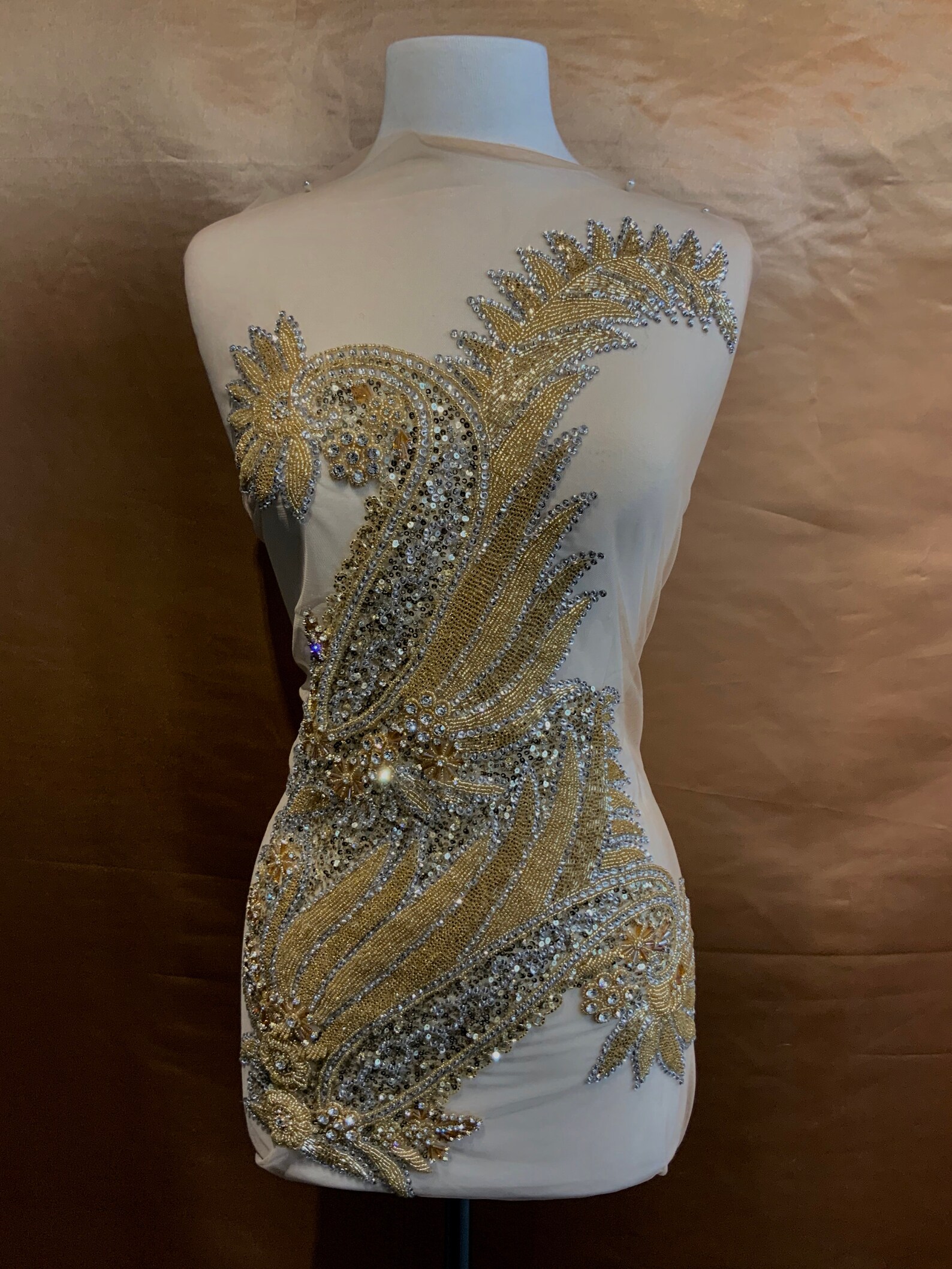 Designer Full Body Rhinestone Applique Beaded Wedding Dress - Etsy