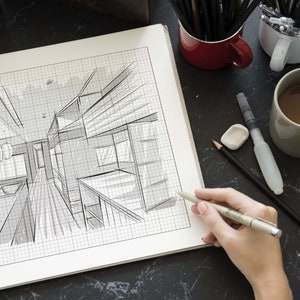 Design Ideation GRID PAD : Removable Sheet. Multi-media. (8.5" X 11 ...