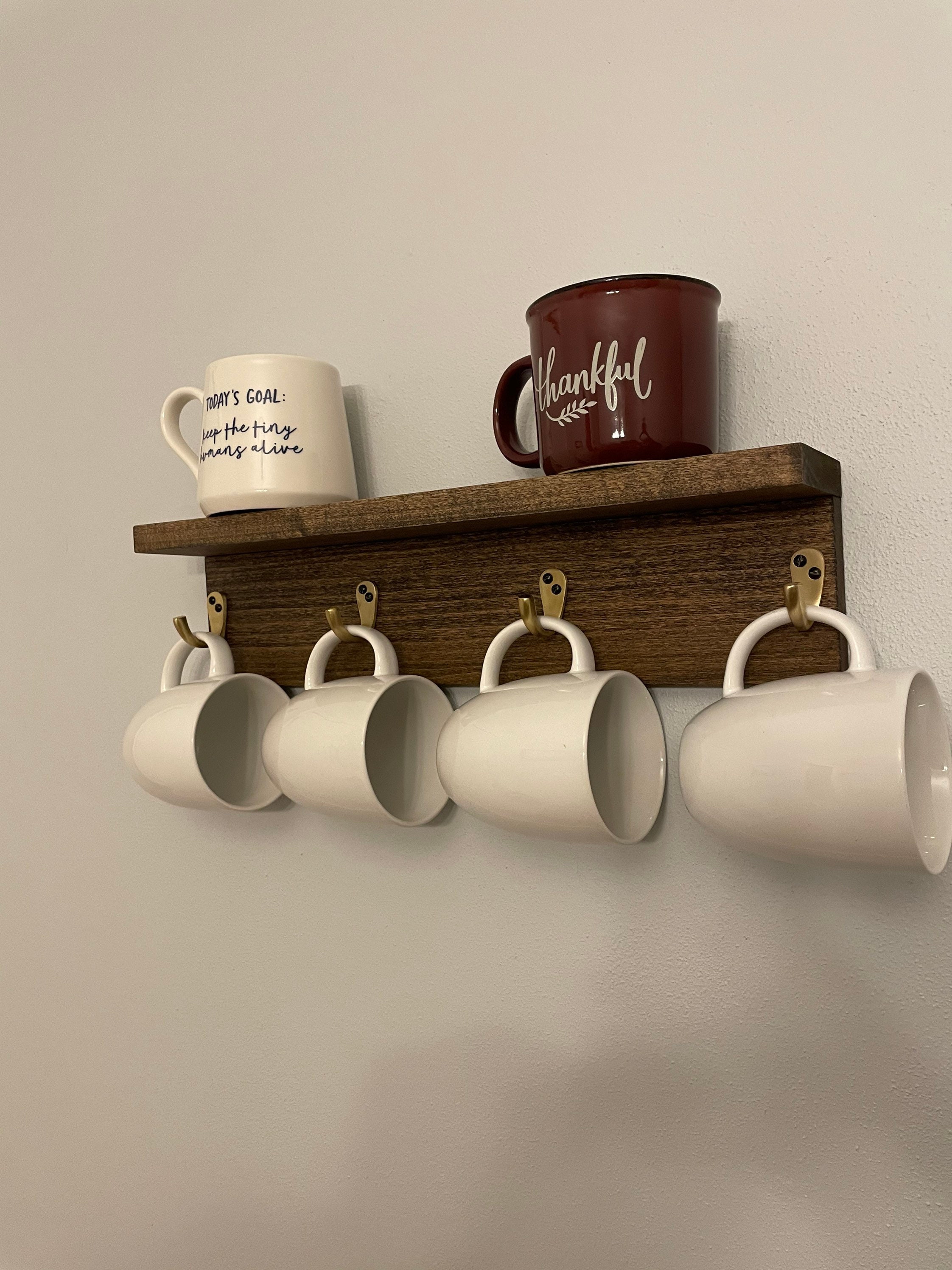 Coffee Mug Rack, Hanging Mug Rack, Kitchen Display Rack, Coffee Mug ...