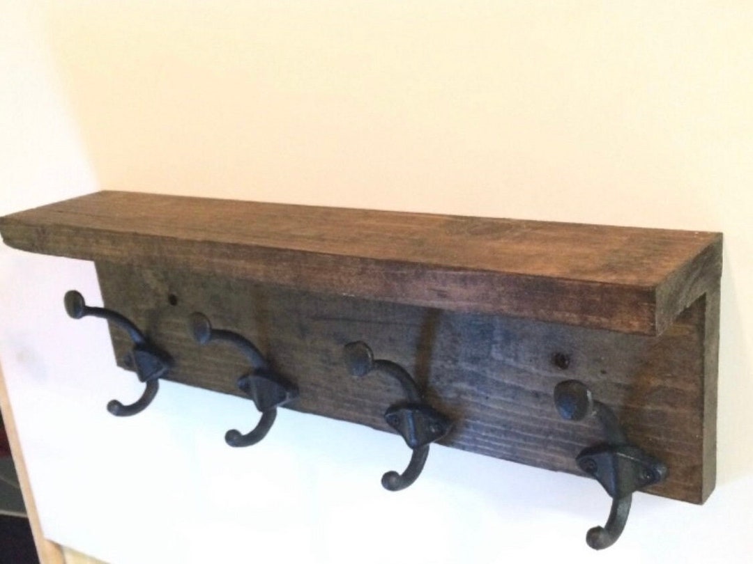 Coat Rack, Wall Mounted Coat Rack, Rustic Coat Hooks, Entryway Rack - Etsy