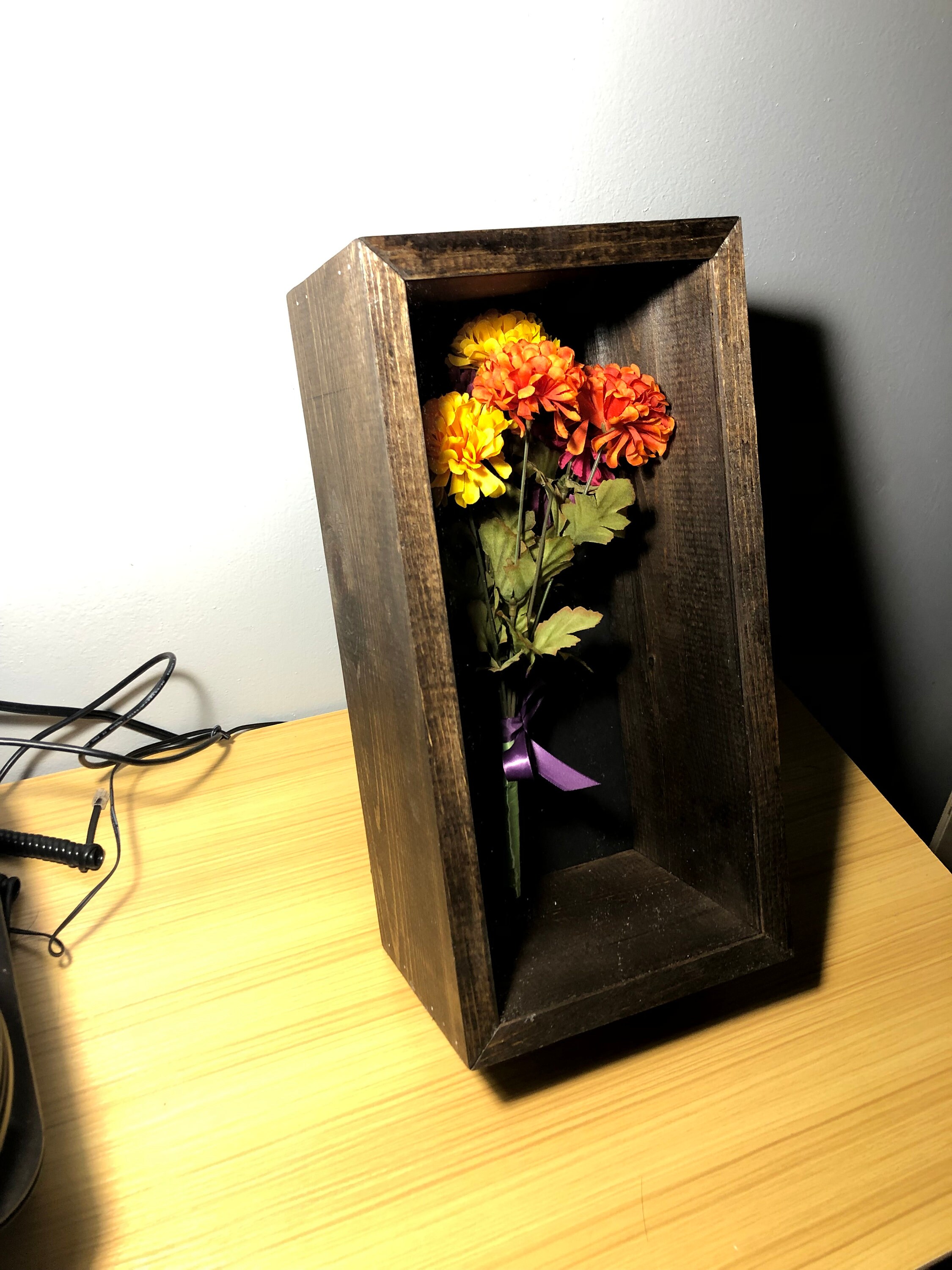 Flower Bouquet Shadow Box, Rose Shadow Box, Dried Flower Shadow Box ...