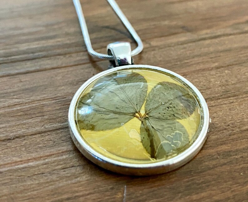 Genuine Four-leaf Clover Necklace (yellow) - Etsy