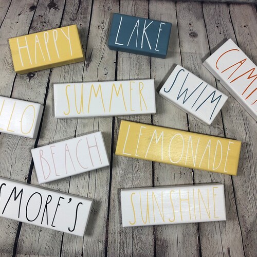 Summer Lovin' Wood Blocks Summer Shelf Decor Summer | Etsy