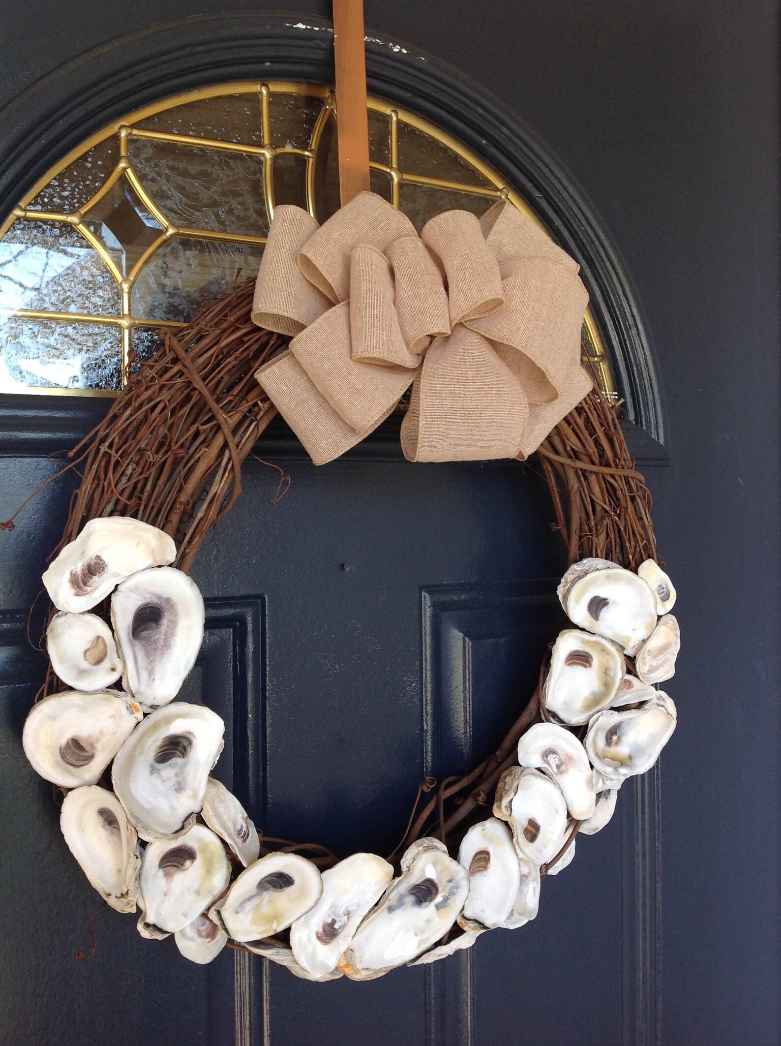 Oyster Shell Grapevine Wreath / Rustic Farmhouse Home Decor / - Etsy