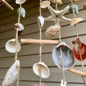 Seashell Wind Chime / Coastal Home Wall Decor / Beach Wall Art Hanging ...