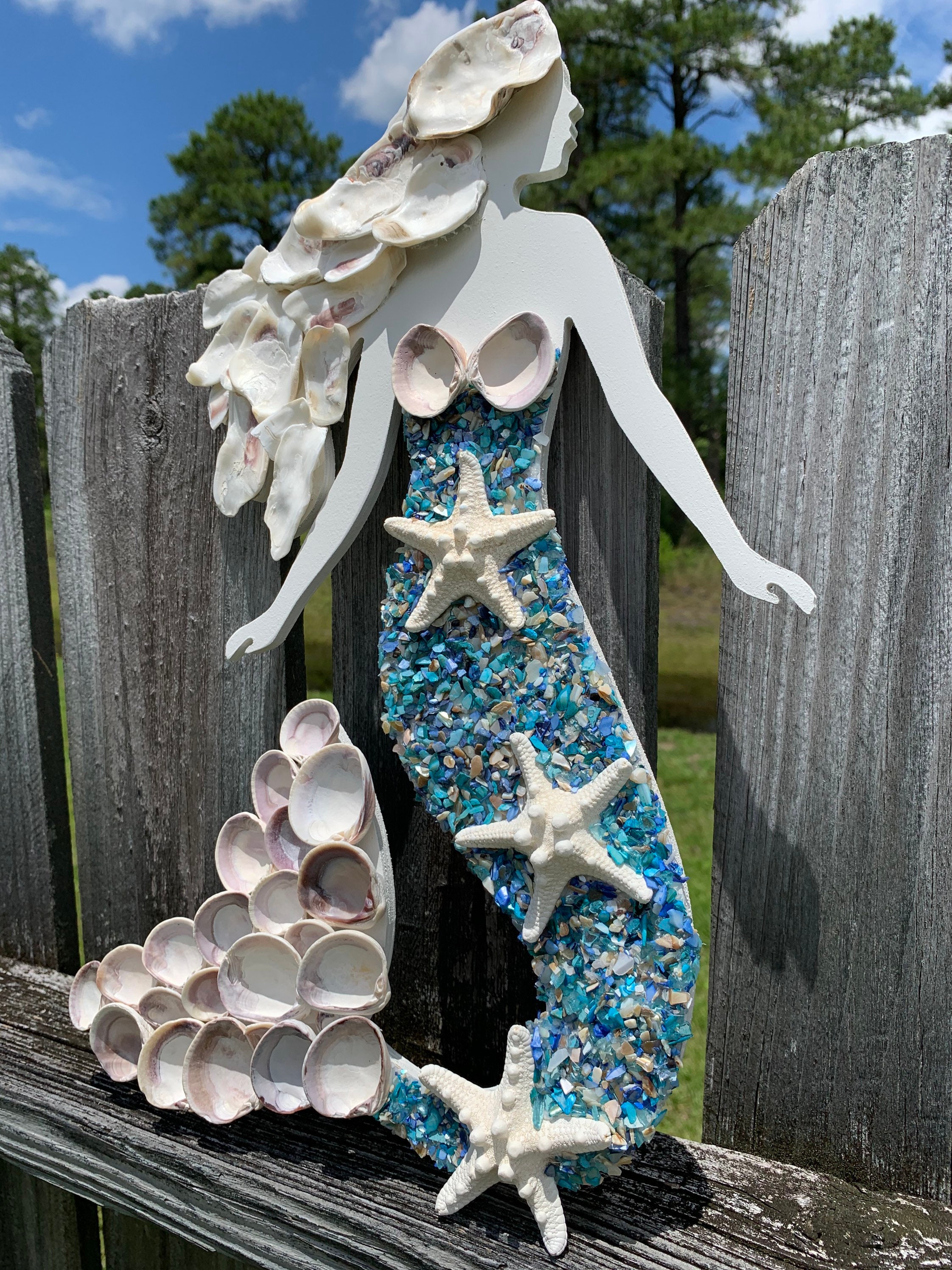 Seashell Mermaid Wall Decor / Mermaid Art - Etsy