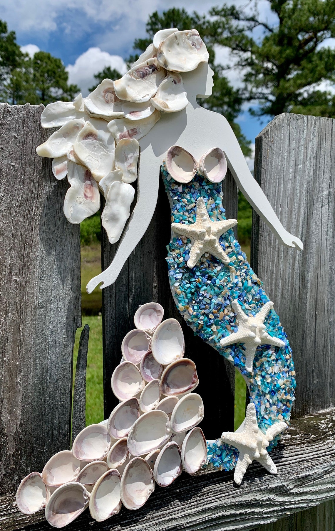 Seashell Mermaid Wall Decor / Mermaid Art - Etsy