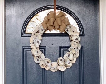 Oyster Shell Grapevine Wreath / Nautical Rustic Farmhouse - Etsy