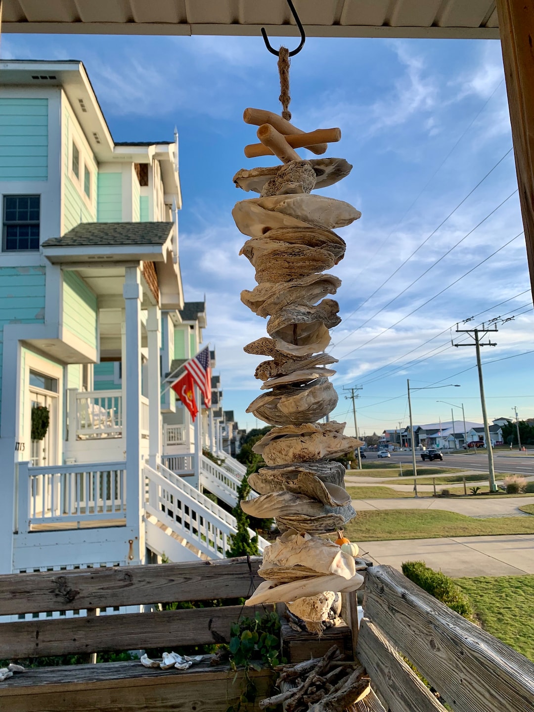 Oyster Shell Garland Home Decor / Oyster Shell Wind Chime Patio Garden ...