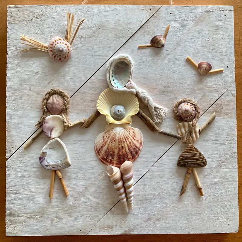 Shell Art People Framed - Etsy