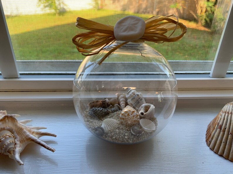Seashell Globe Ornament / Coastal Christmas Home Decor Accent - Etsy