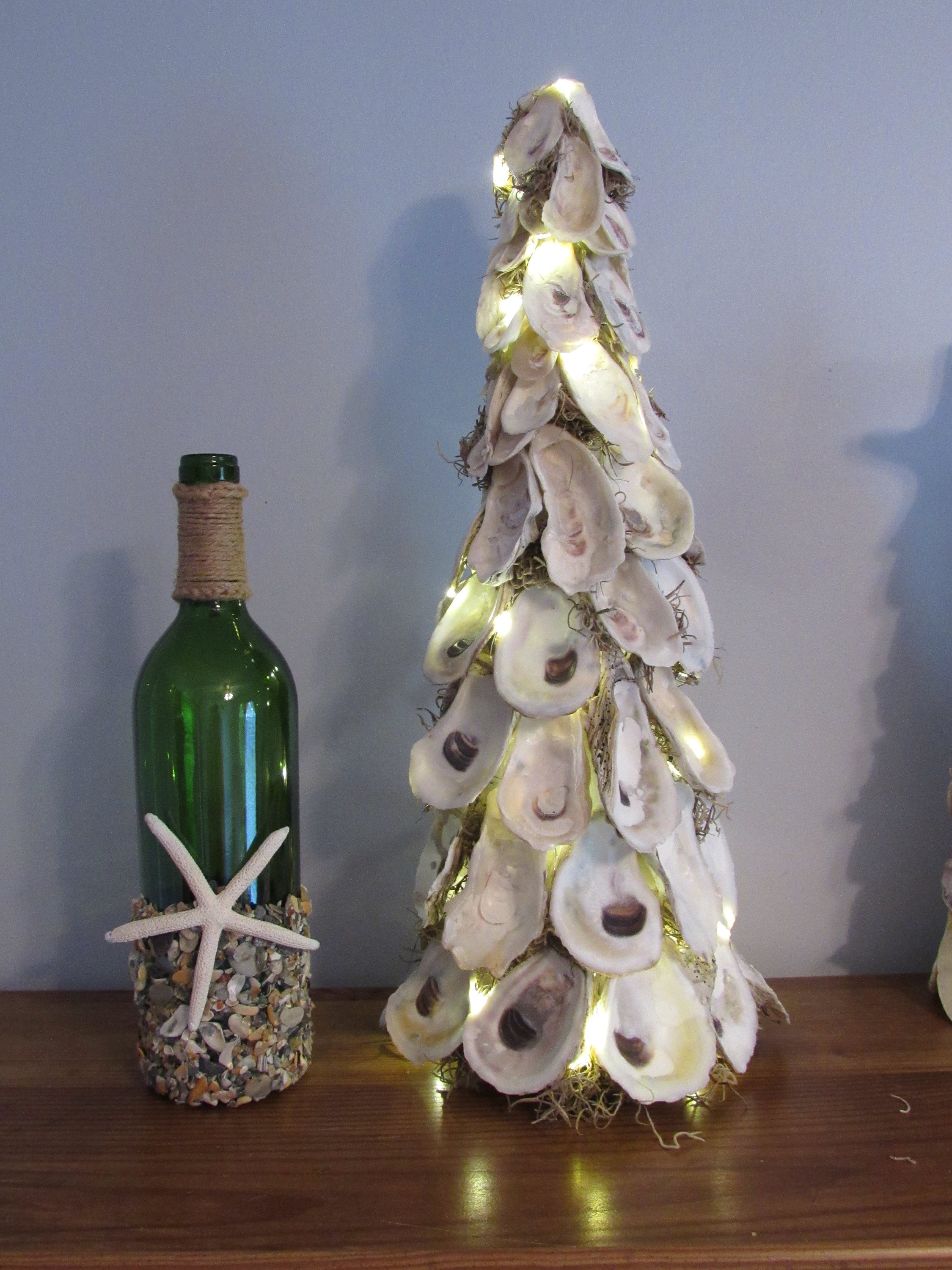 Oyster Shell Christmas Tree / Lights Optional / Coastal Oyster - Etsy