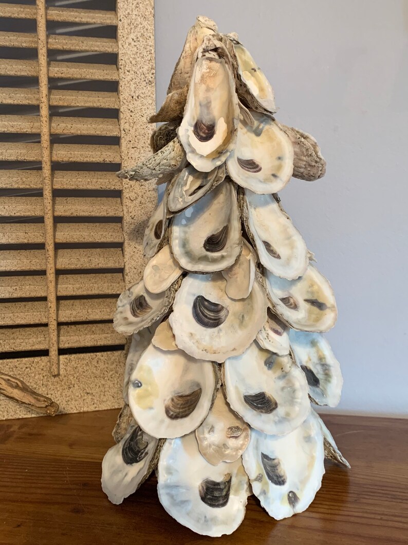 White Oyster Shell Coastal Christmas Tree / Beach House Decor / Gifts ...