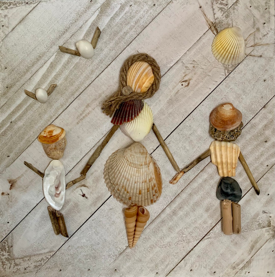 Seashell People Wall Decor / Grandmother / Mother & Sons / Coastal Home ...