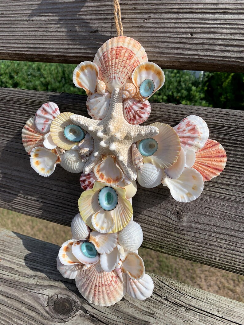 Seashell Cross Wall Art / Coastal Religious Home Decor - Etsy