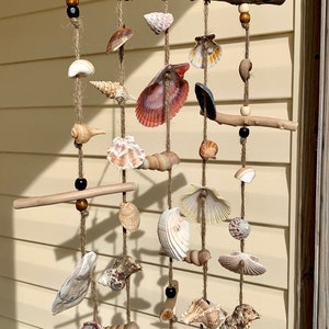 Seashell Wind Chime / Coastal Home Decor / Beach Wall Art Hanging ...