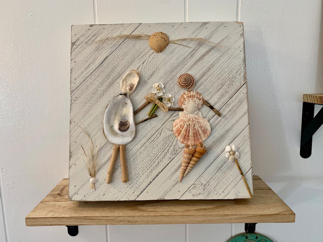 Seashell Husband & Wife Wall Art / Seashell People Couple / Gifts for ...