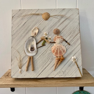 Seashell Husband & Wife Wall Art / Seashell People Couple / Gifts for ...