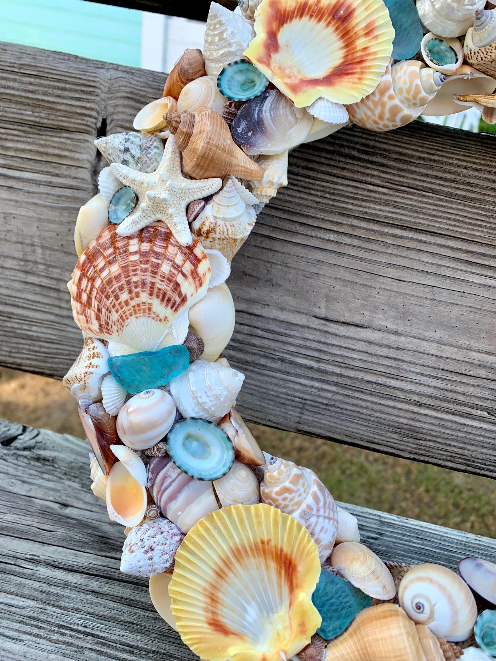 Seashell Wreath Spring Summer / Colorful Coastal Wreath / Beach House ...