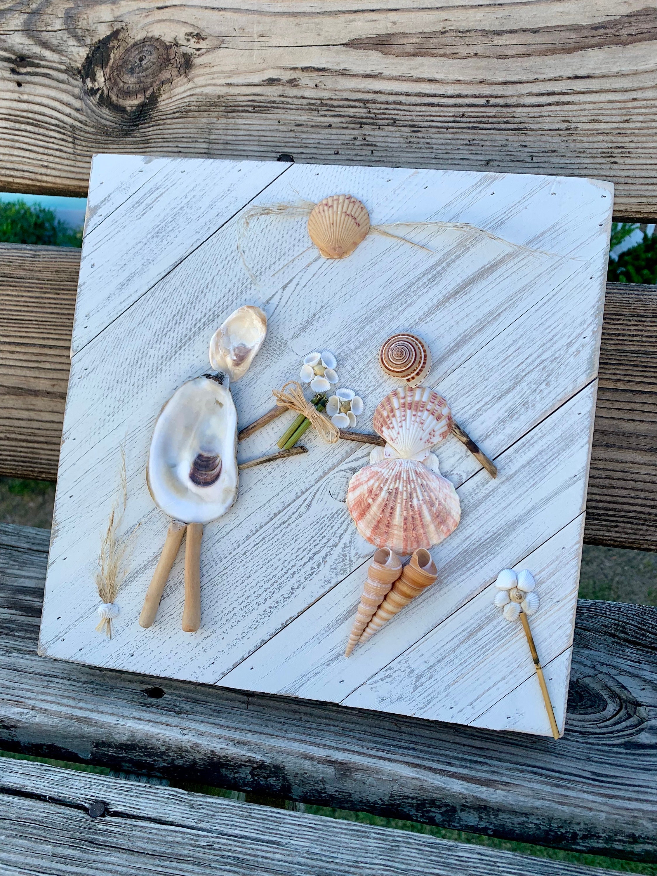 Seashell People Couple Wall Art, Beach Wedding Anniversary Gift - Etsy