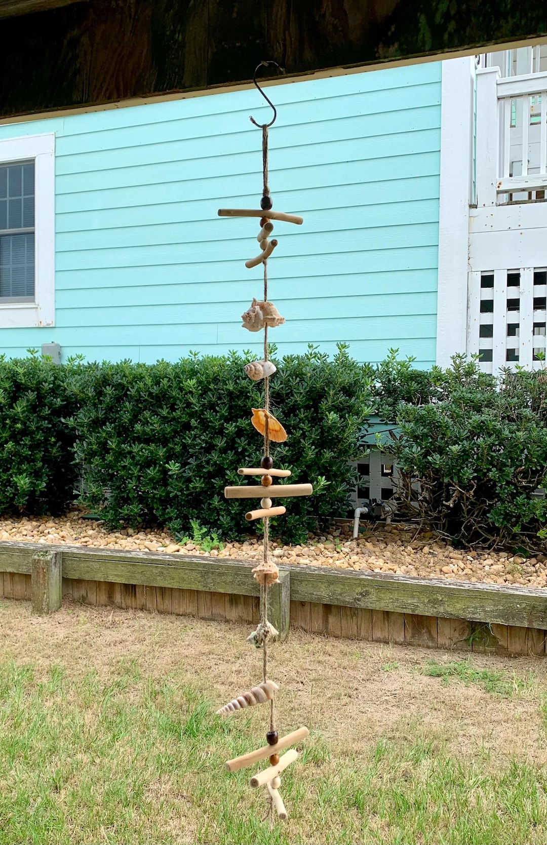 Beach String Wind Chime / Seashell Driftwood Hanging / Coastal Garland ...