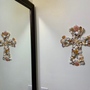 Seashell Cross Wall Art / Beach House Wall Decor With Starfish ...