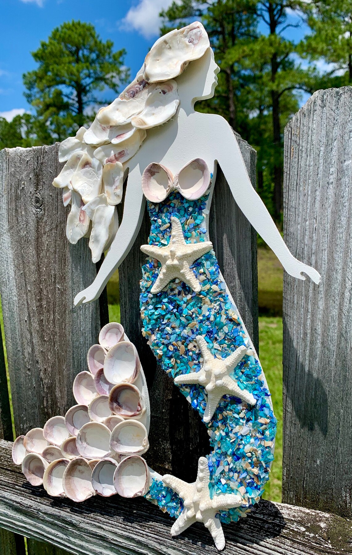 Seashell Mermaid Wall Decor / Mermaid Art | Etsy