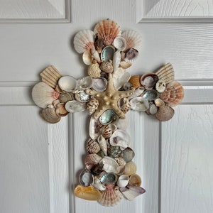 Seashell Cross Wall Hanging / Religious Wall Decor - Etsy