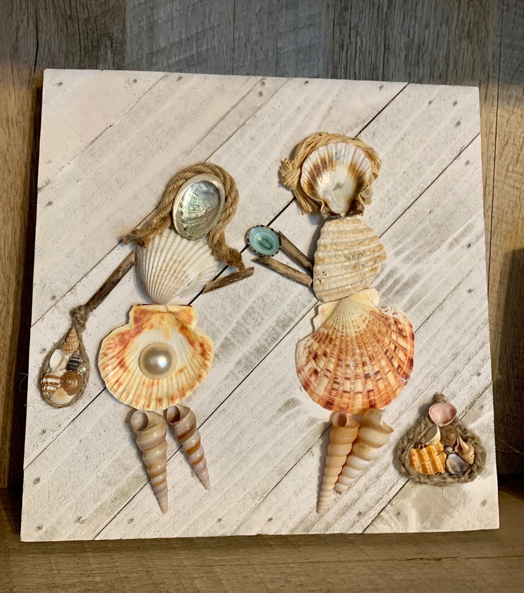 Seashell People Wall Art / Shelling Beach Girls/ Sisters Friends Shell ...