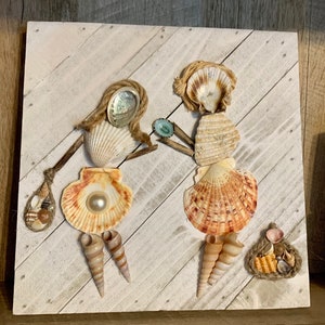 Seashell People Wall Art / Shelling Beach Girls/ Sisters Friends Shell ...