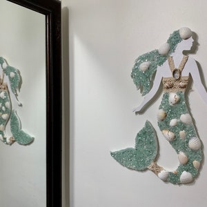 Seashell Mermaid Wall Decor / Mermaid Wall Art Gifts / Coastal Home ...