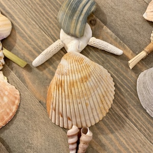 Seashell People Wall Decor, Beach Sisters Gift, Coastal Friendship Art ...