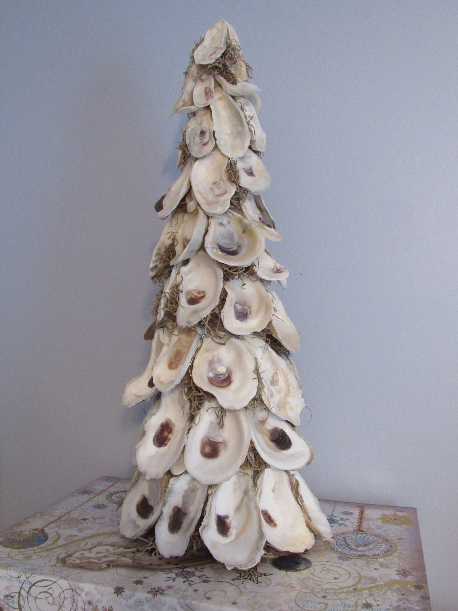 Oyster Shell Christmas Tree / Lights Optional / Coastal Oyster - Etsy