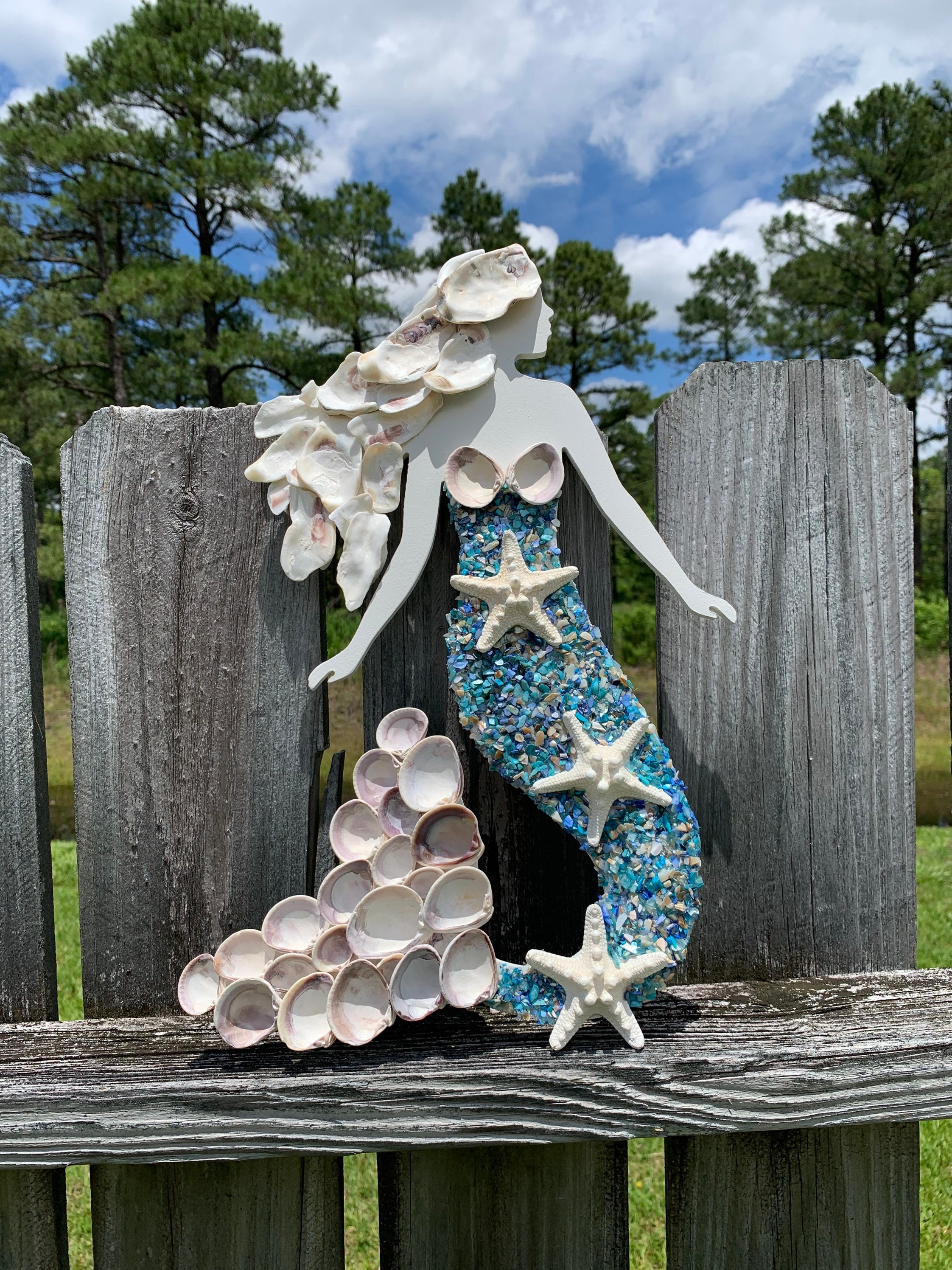 Seashell Mermaid Wall Decor / Mermaid Art - Etsy
